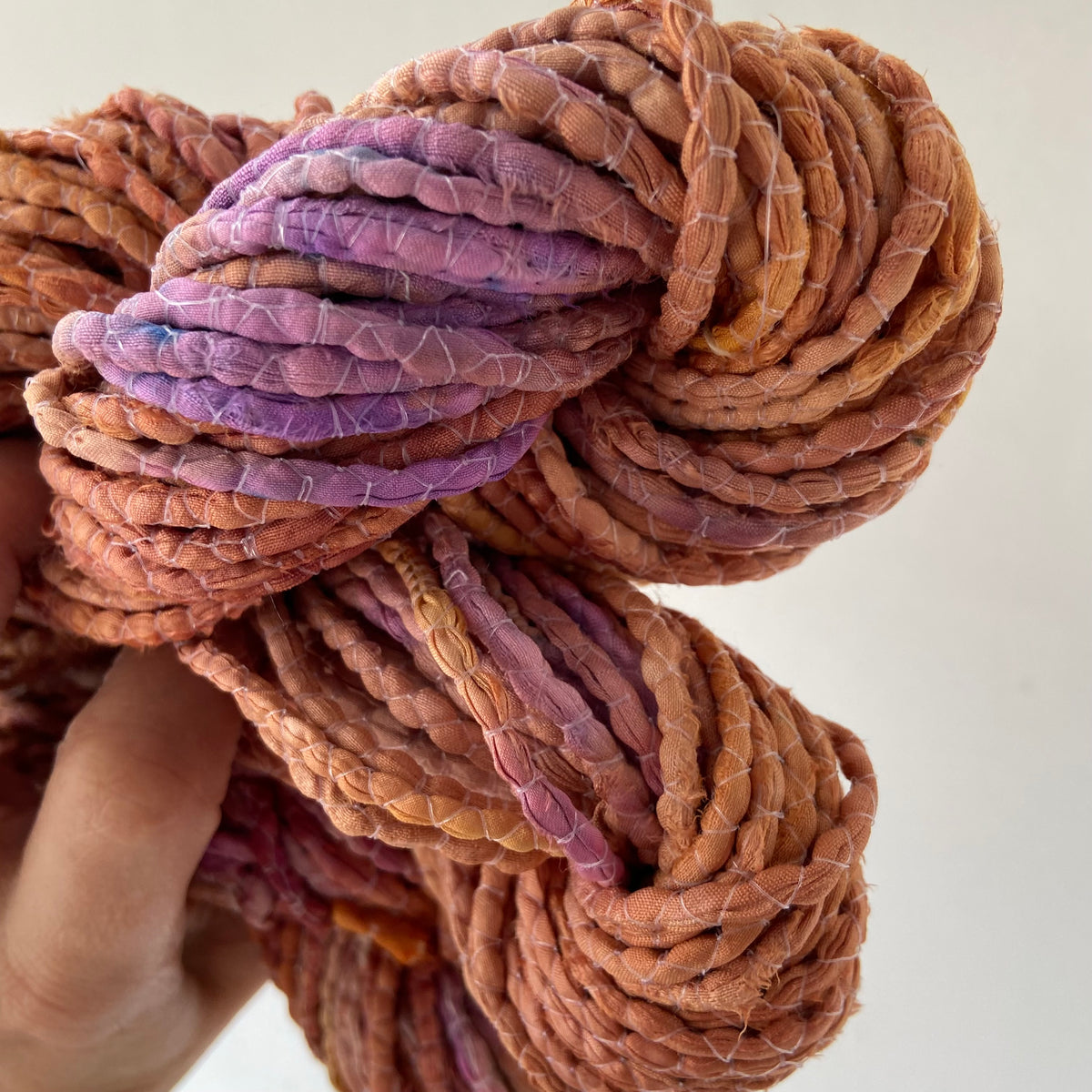 Zinnia Patch on Recycled Sari Silk Cording Yarn – My Mama Knits